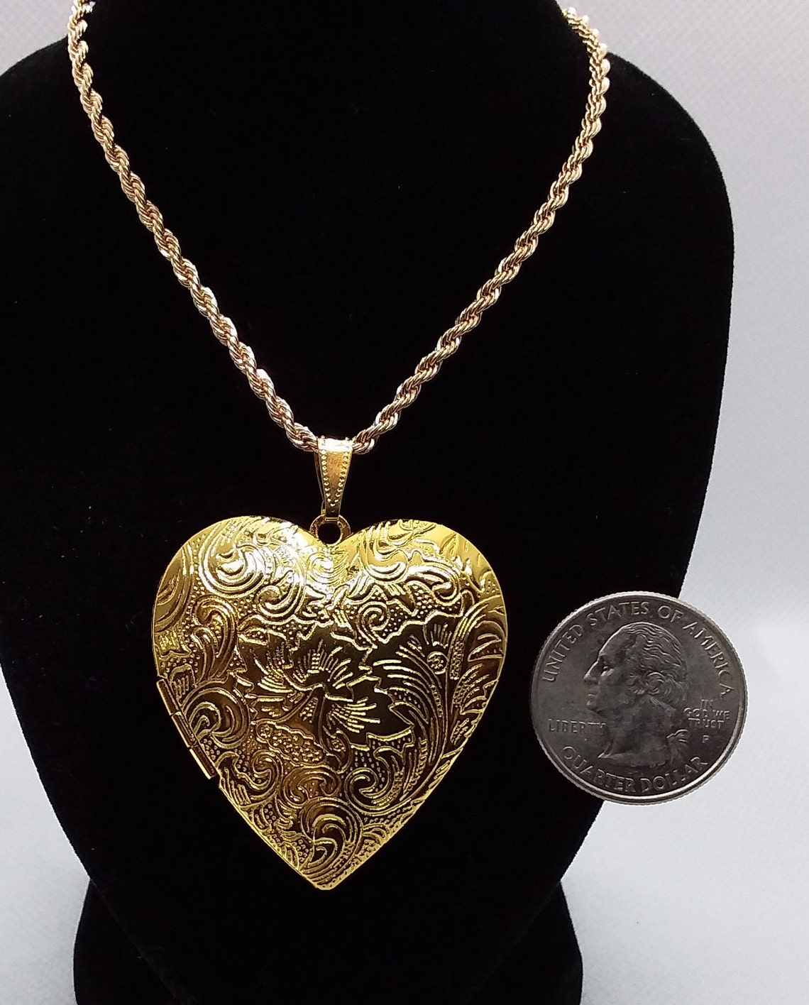 Large Gold-plated Brass Heart Locket Pendant by the Healing Gypsy ...
