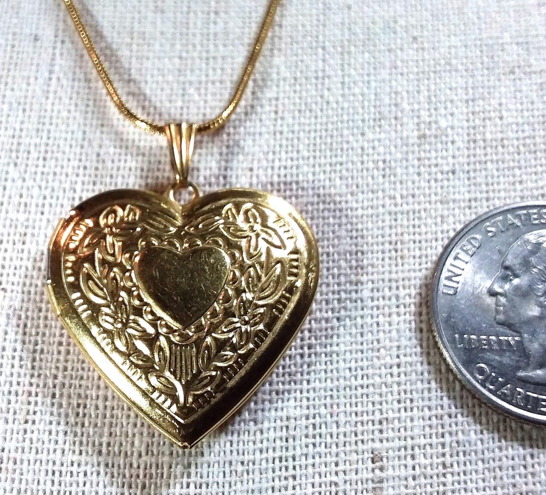 Matte Gold Heart Photo Locket by the Healing Gypsy* Memory Keepsake ...