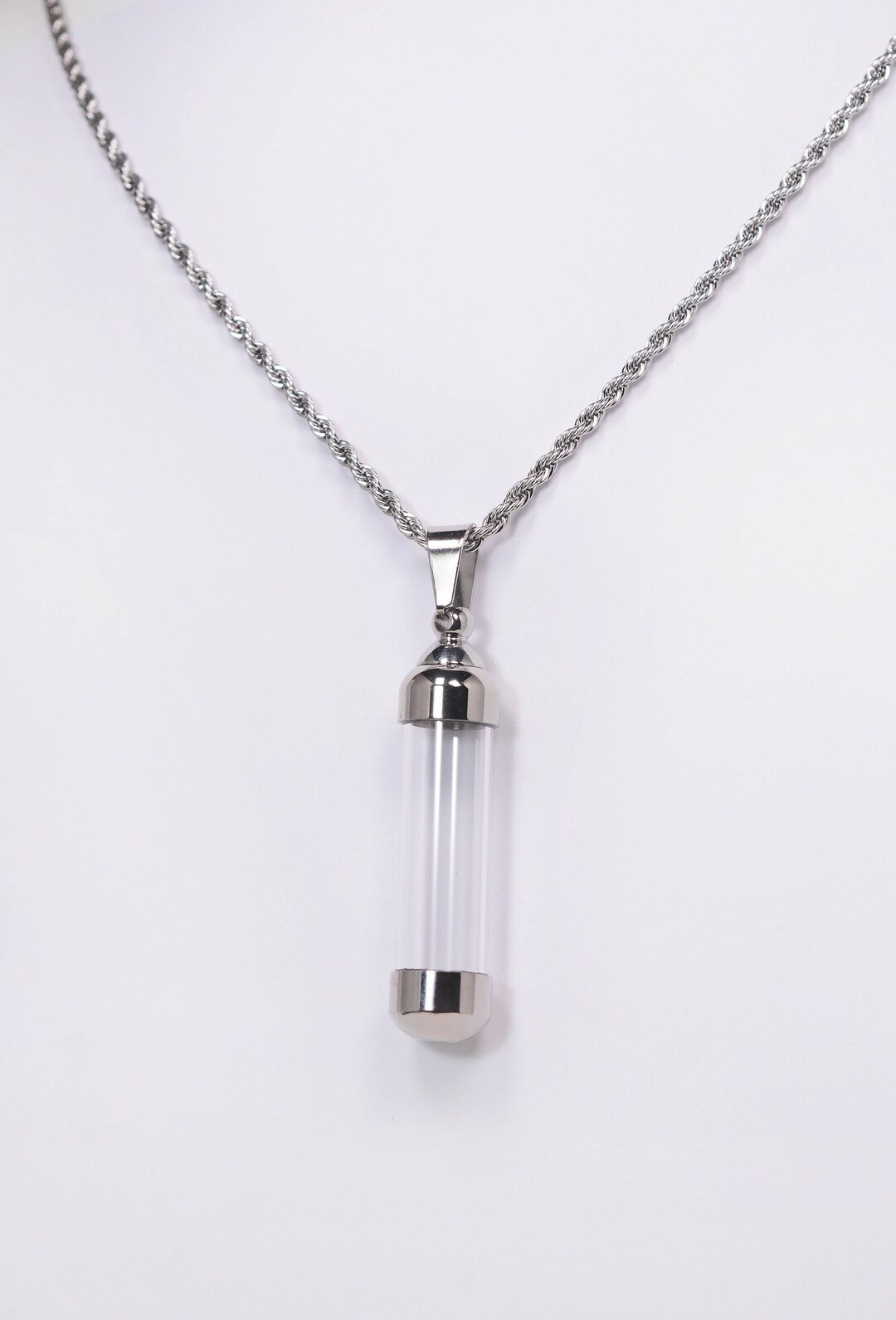 Potion D-I-Y Vial Pendant Necklace on Silver Rope Chain D-I-Y Potion ...
