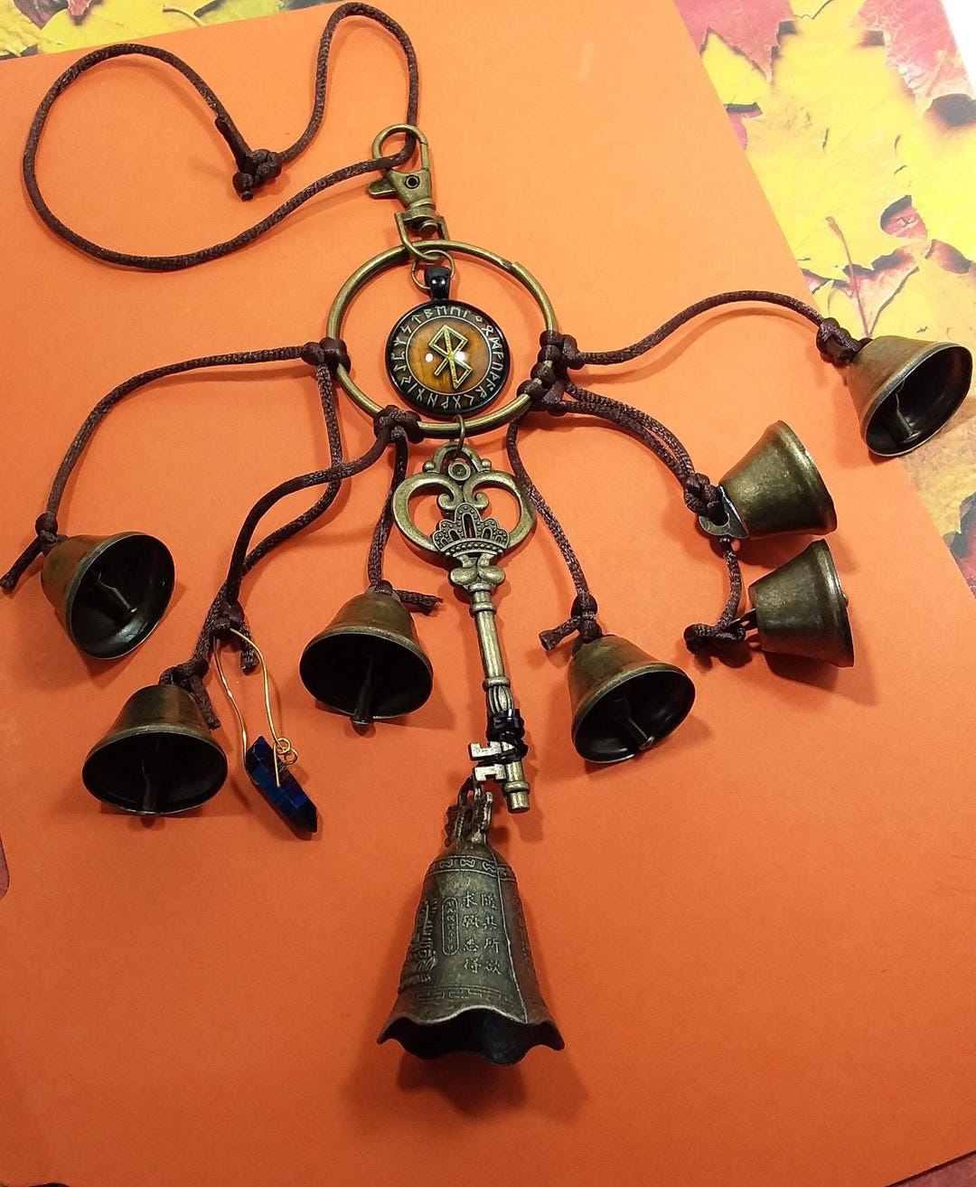 Witch Bells Bells W/ Rune Pagan Home Decoration Doorknob Bells Medium ...
