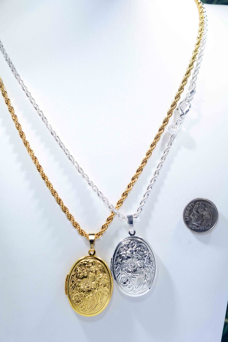 Floral Engraved Gold-plated Oval Locket Necklace by the Healing Gypsy ...