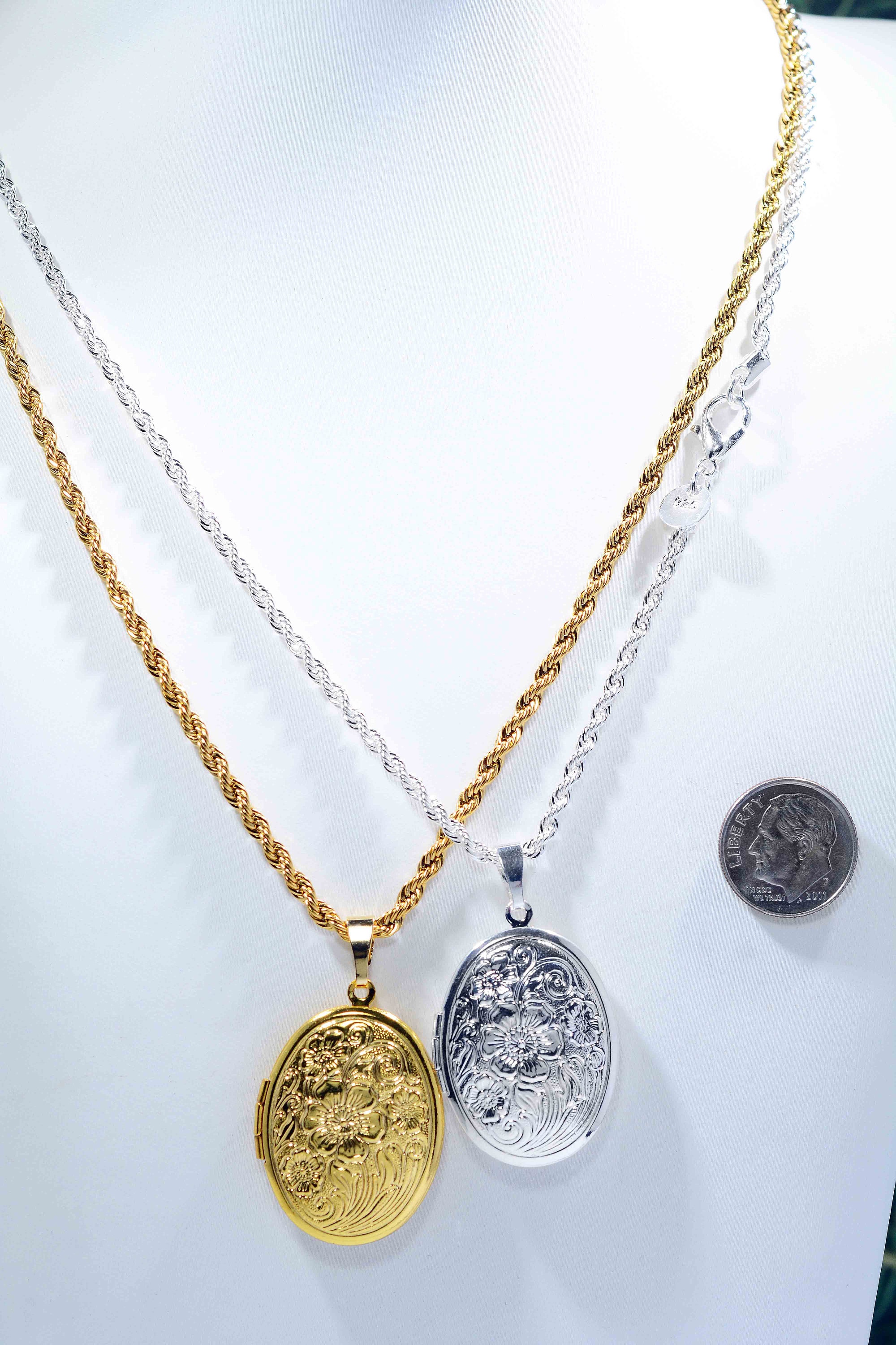 Floral Engraved Gold-plated Oval Locket Necklace by the Healing Gypsy ...