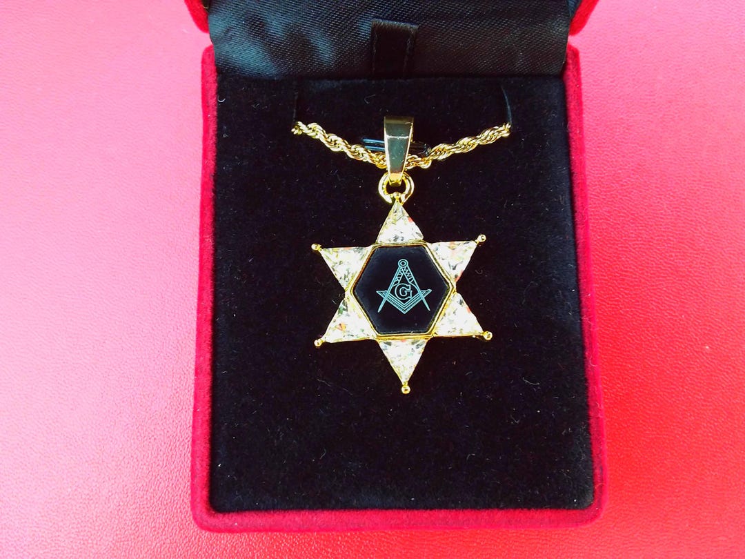 Gold Masonic Crystal Star of David Pendant Necklace by the Healing ...