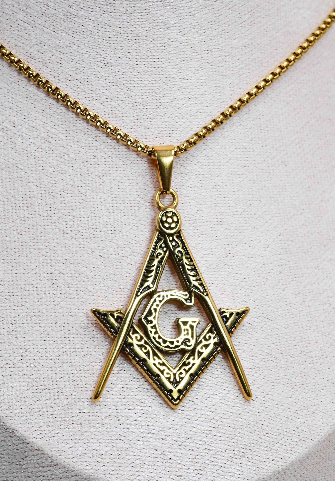 Gold Masonic LARGE Pendant Necklace by the Healing Gypsy * Masonic ...
