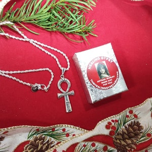 Large Silver Ankh Pendant Necklace Silver Ankh Necklace Egyptian ...