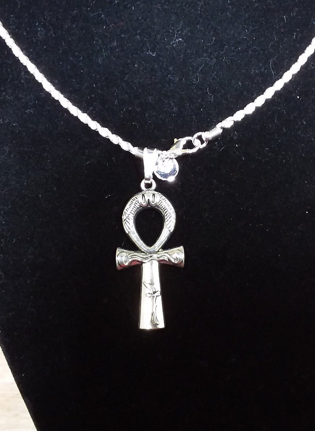 Large Silver Ankh Pendant Necklace Silver Ankh Necklace Egyptian ...