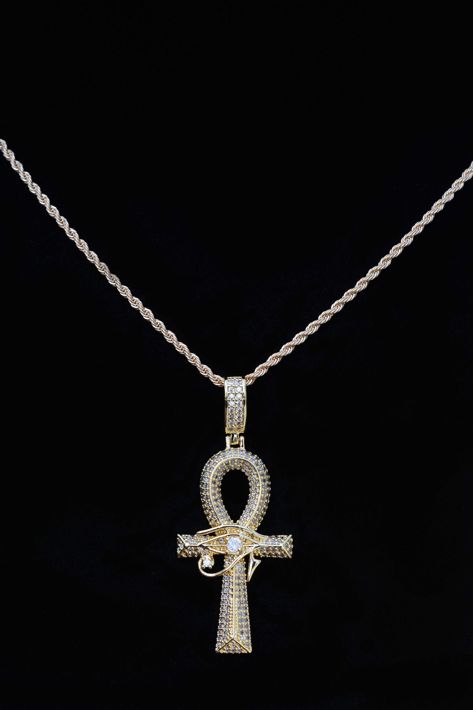 14kt Gold-filled CZ Ankh & Eye of Horus Pendant Necklace by the Healing ...