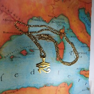 Shiny Gold Eye of Horus Charm Necklace by the Healing Gypsy * Eye of ...