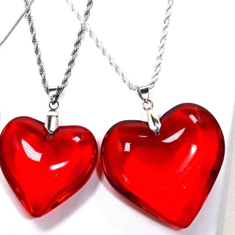Glass Heart Pendant - Etsy