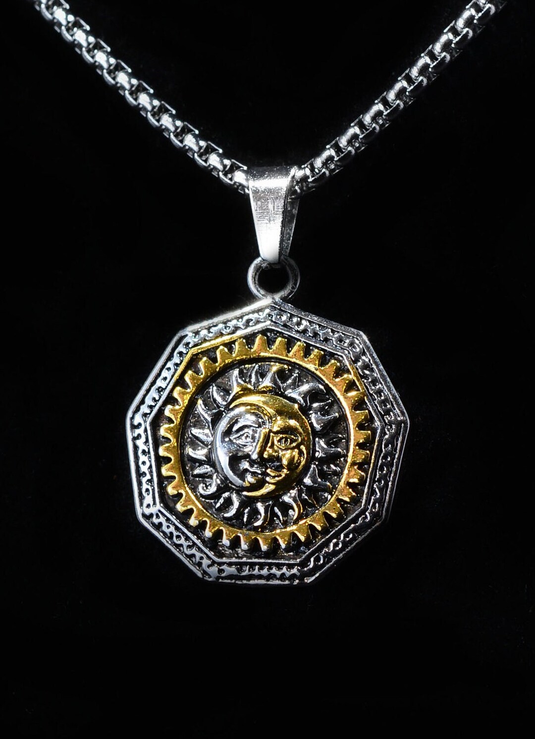 ECLIPSE Stainless steel Charm Necklace Men's or Women's Jewelry Lucky ...