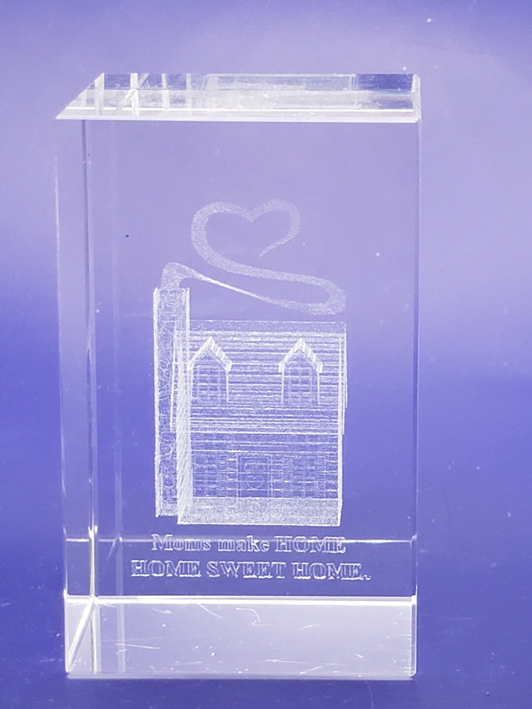 Laser Etched Glass Paperweight Moms Make Home Home Sweet Home - Etsy
