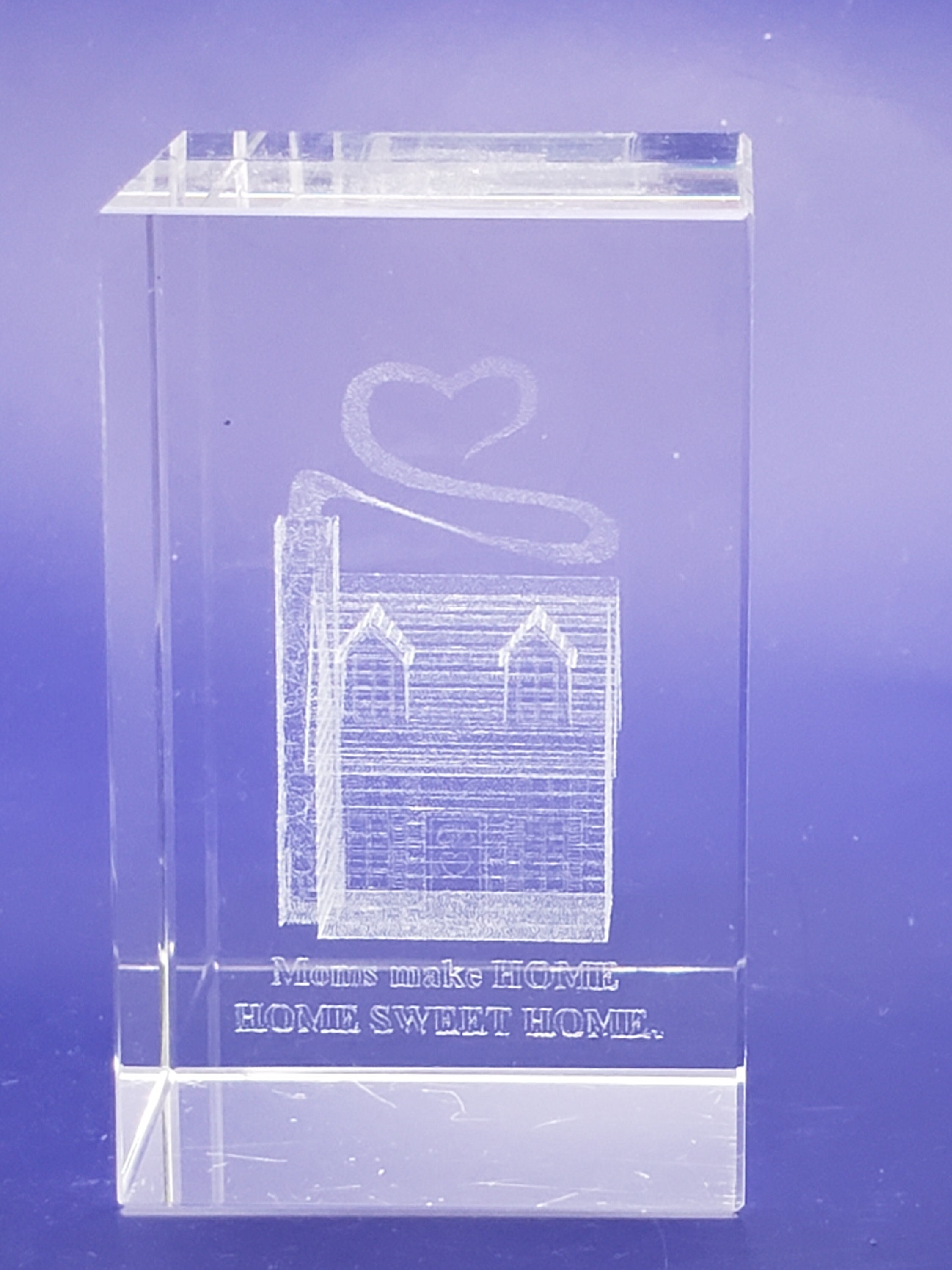 Laser Etched Glass Paperweight: Home Sweet Home - Etsy