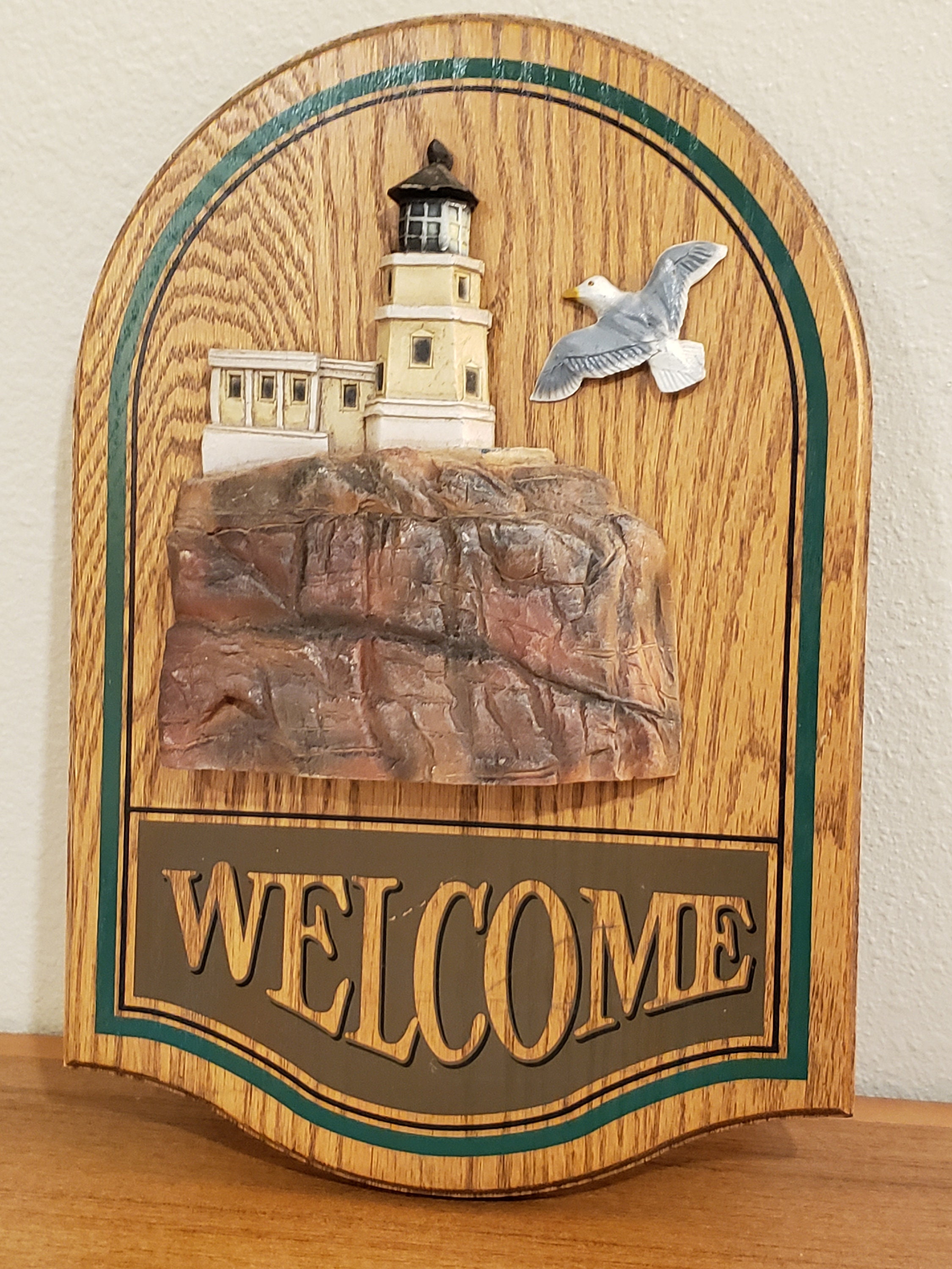 Wood Welcome Sign With Lighthouse - Etsy