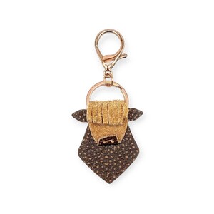 Cow Keychain, Cow Keyring, Genuine Leather Keychain, Highland Cow ...