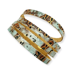 Turquoise Leather Bracelet, Leather Wrap Bracelet, Leather Cuff Bracelet, Rustic Womans Leather ...