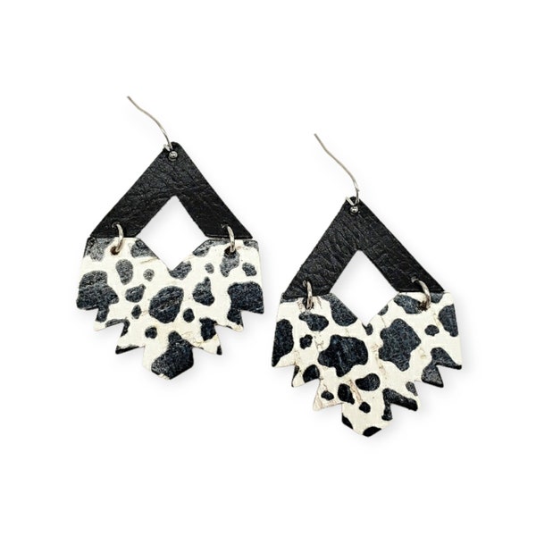 Cow Hide Earrings - Etsy