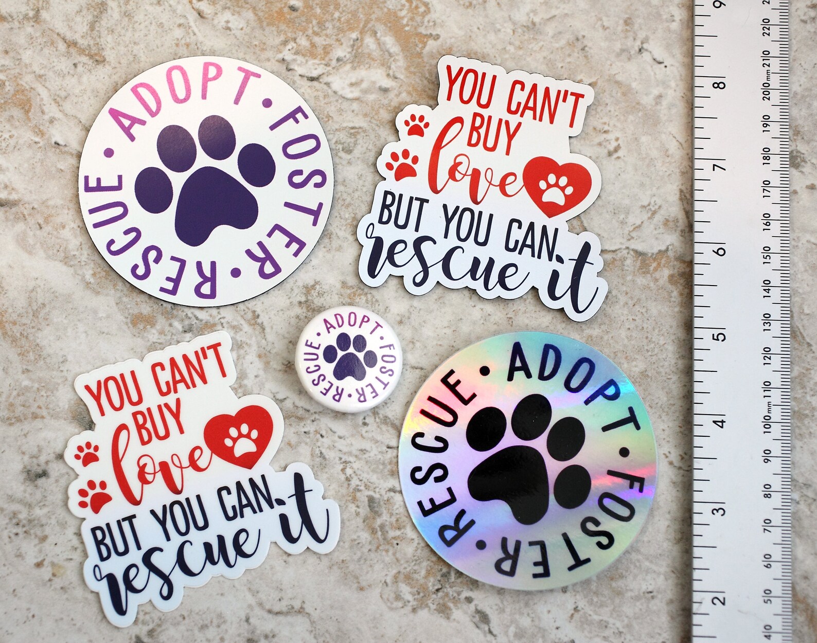 Rescue Jewels Stickers, Magnets, Button Bundle Adopt, Foster, Rescue ...