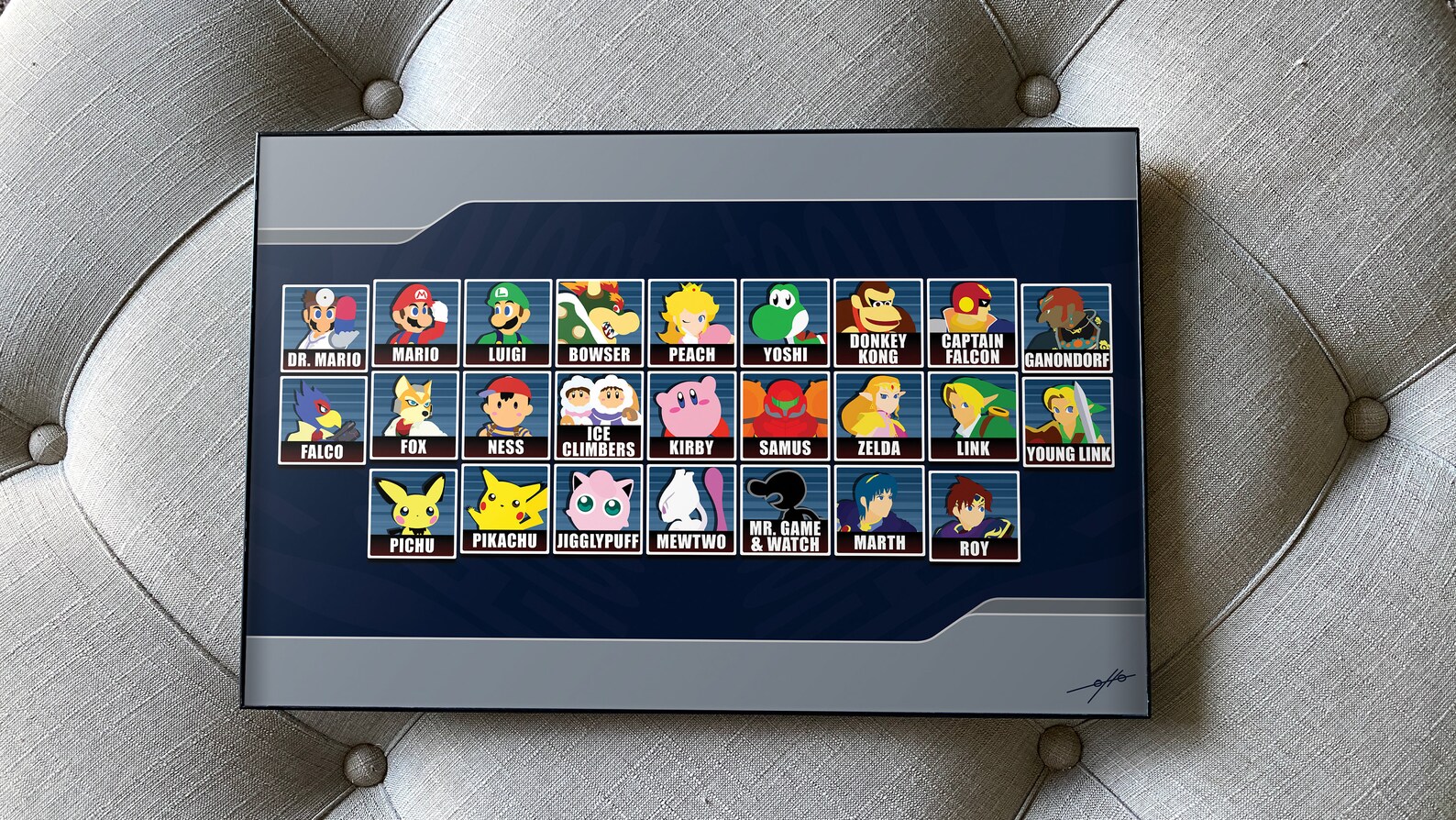 Melee Roster Poster Super Smash Bros. Melee SSBM - Etsy