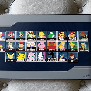Melee Roster Poster Super Smash Bros. Melee SSBM - Etsy