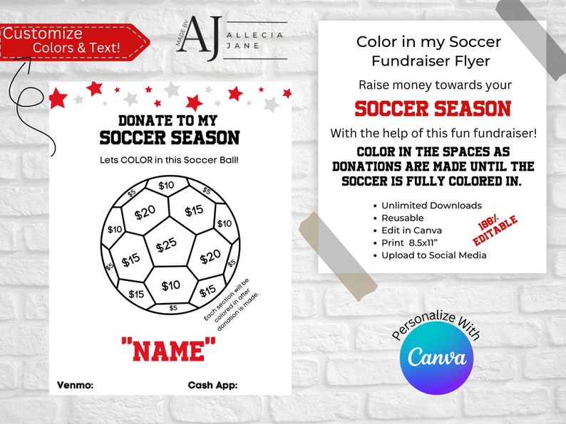 Color in the Soccer Ball Fundraiser - Etsy