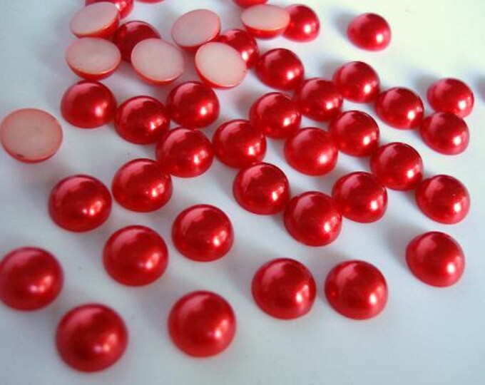 6mm Red Resin Flat Back Half Round Pearls 1,000pcs - Etsy