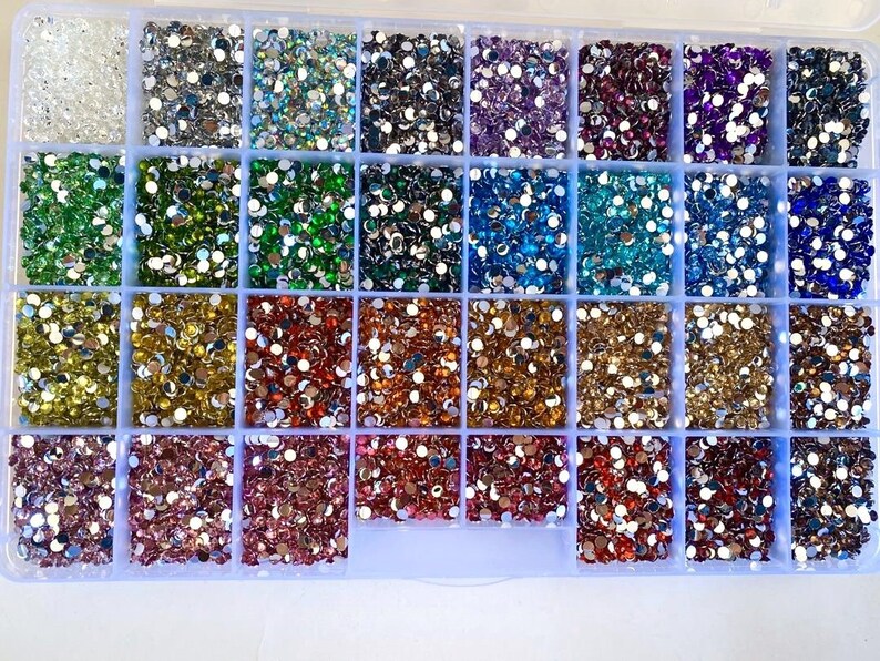 5mm Assorted Resin Round Flat Back Loose Rhinestones Kit | Etsy