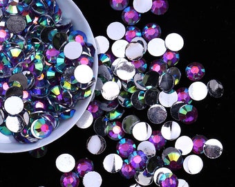 2-6mm Mixed Black AB Jelly Round Flat Back Bling Loose | Etsy