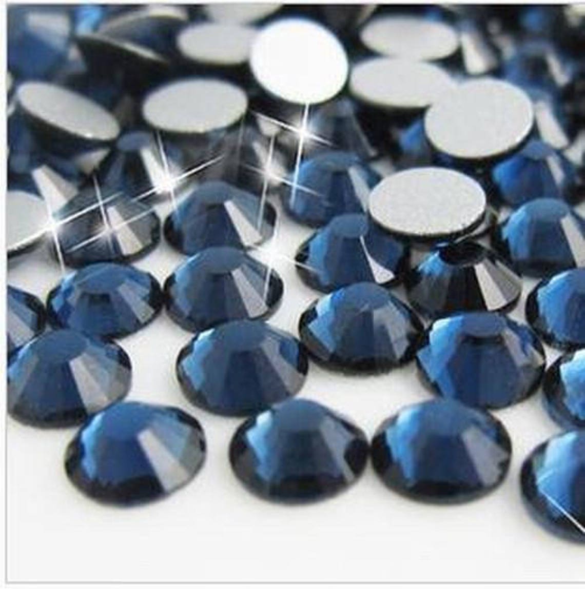 6mm Navy Blue Resin Round Flat Back Bling Loose Rhinestones - Etsy