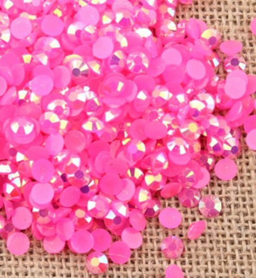 2-6mm Mixed Hot Pink AB Jelly Round Flat Back Bling Loose - Etsy