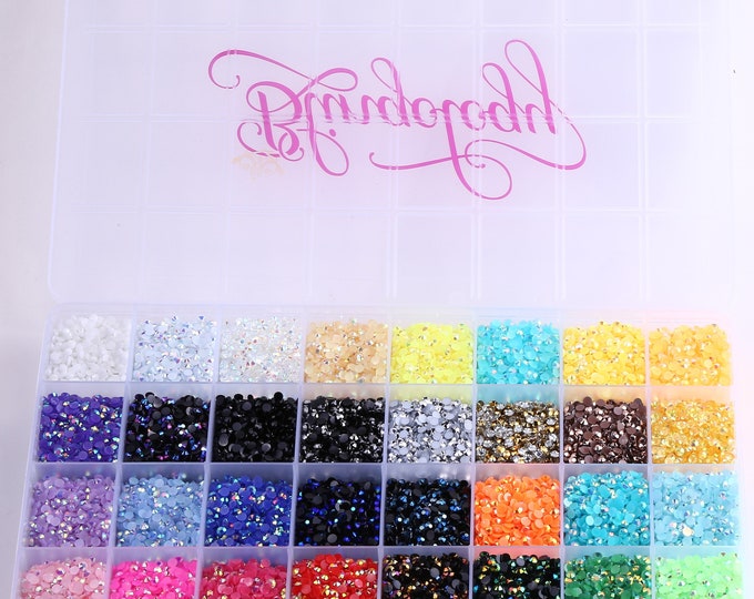 5mm Assorted Jelly Rhinestone Kit Round Flat Back Loose Rhinestones Kit ...