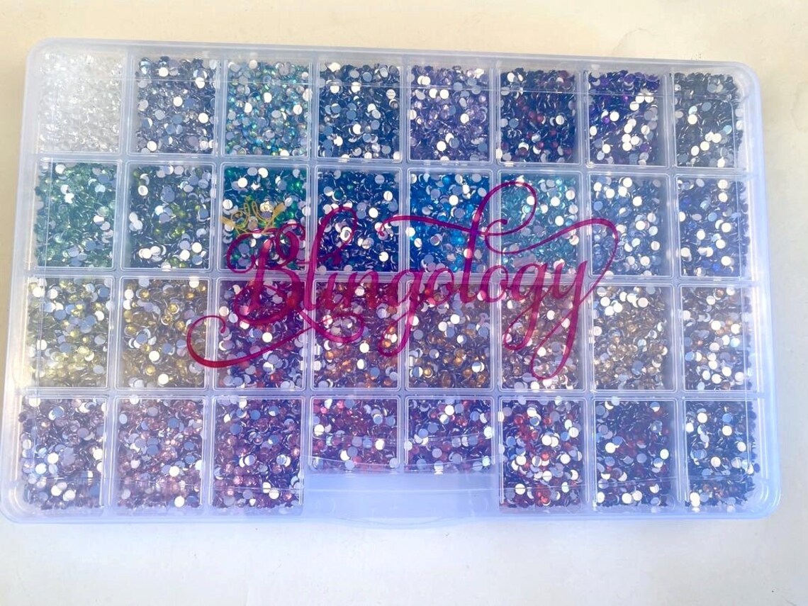 5mm Assorted Resin Round Flat Back Loose Rhinestones Kit | Etsy