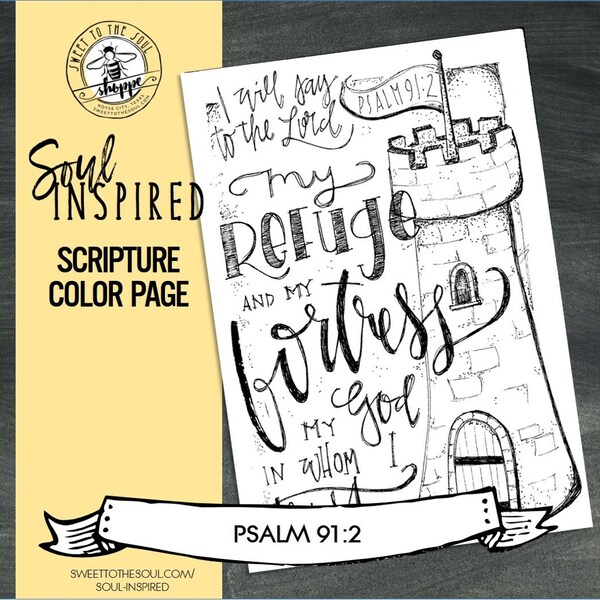 Psalm 91 Coloring Page - Etsy