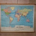 Vintage Map of the World 1970s Phillips Shipping Routes Wall Hanging ...