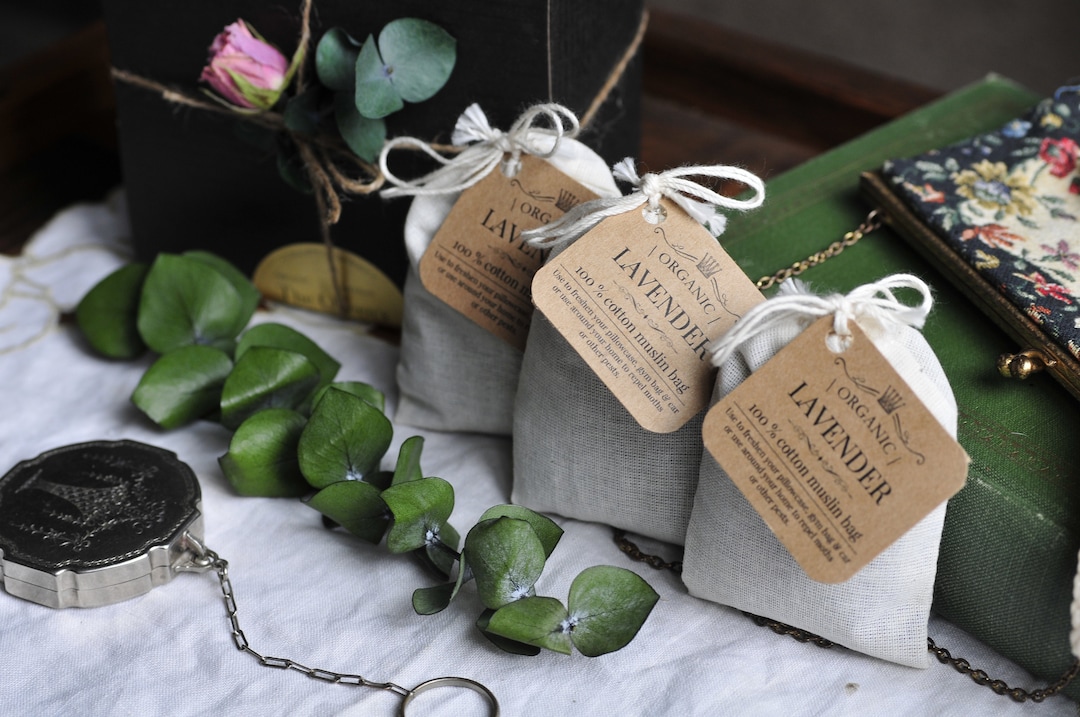 Organic Lavender in Muslin Bag | Pillow Sachets | Premium Herbal-filled ...