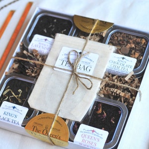 Tea Tin Sampler Box | 4 Black Teas | Organic Artisan Handcrafted Loose ...