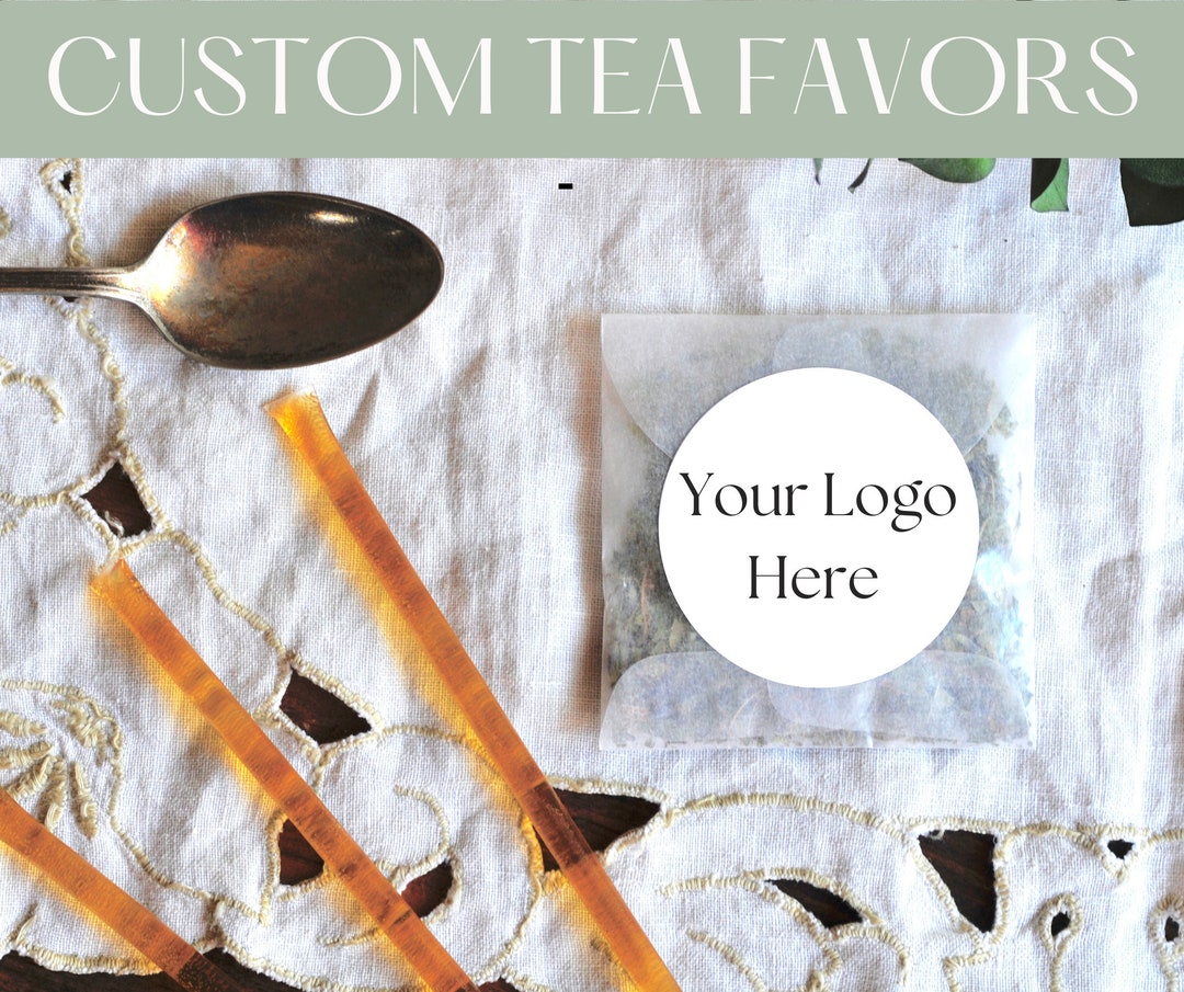 PERSONALIZED Corporate Logo Tea Favor | Business Card | Organic Loose ...