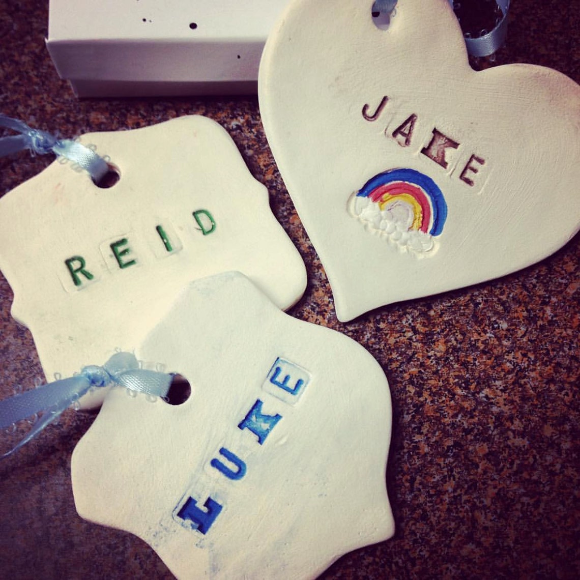 Handmade Cookie Tile Ornaments-Personalized with names | Etsy