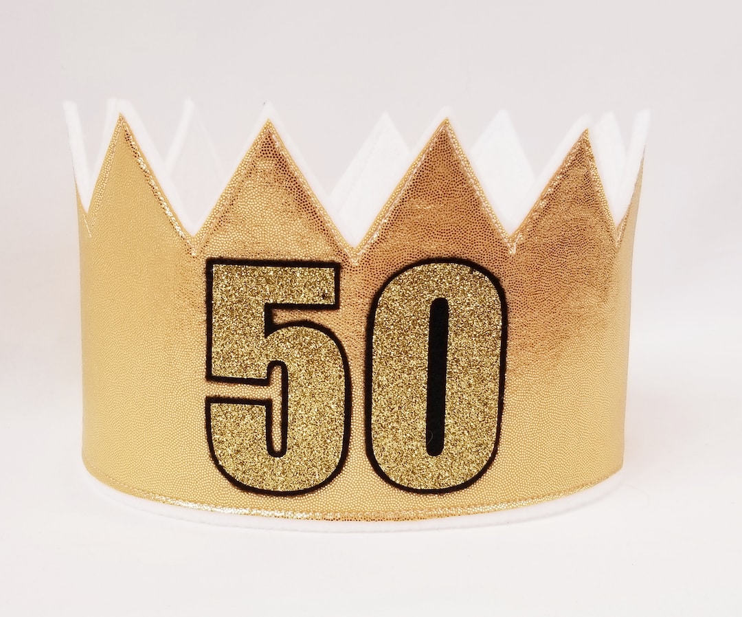 Gold 50th Crown, 40th Crown, 60th Birthday Crown, 100th Birthday Hat ...
