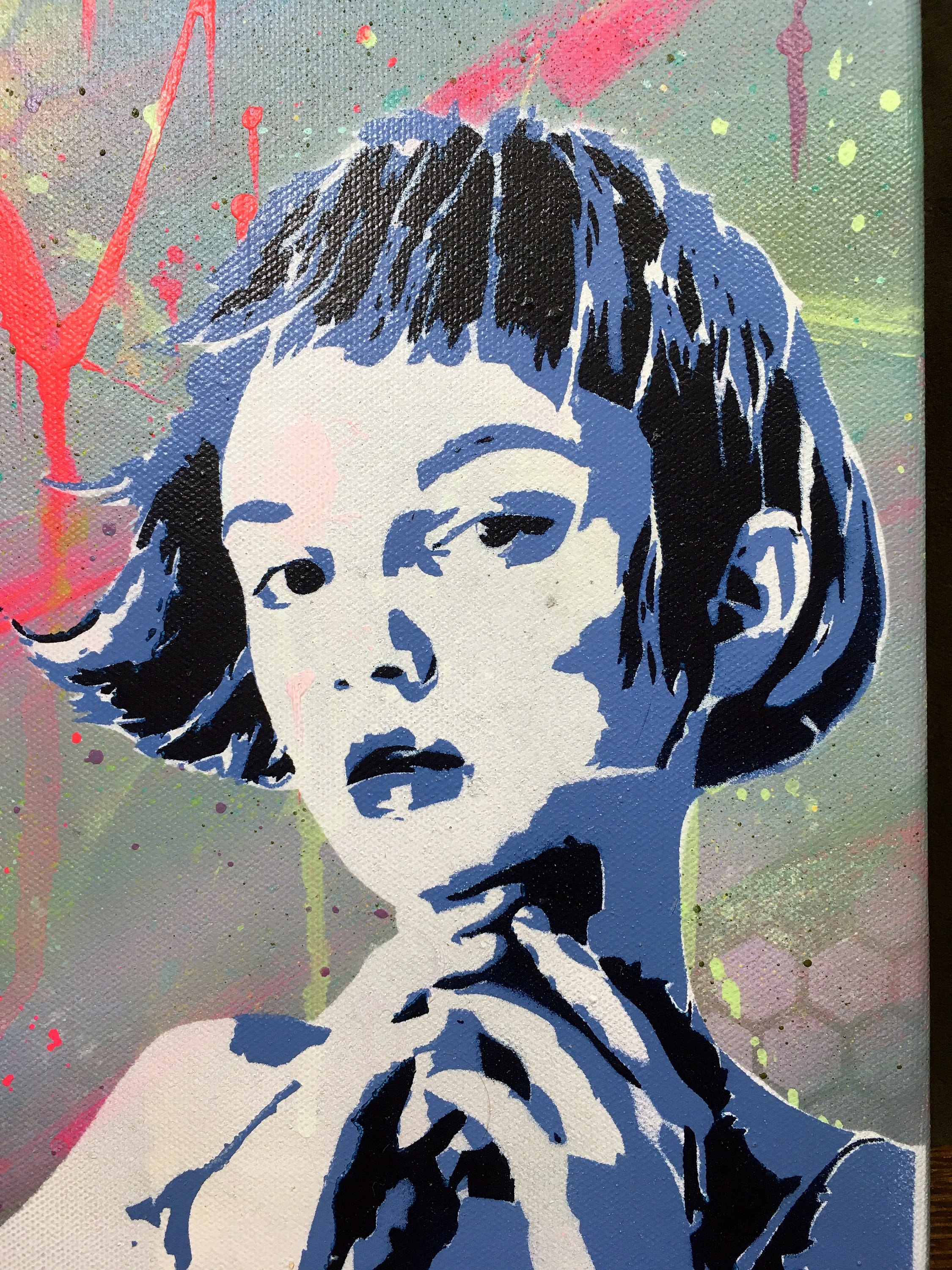 Stencil Spray Painting on Canvas Original Art - Etsy