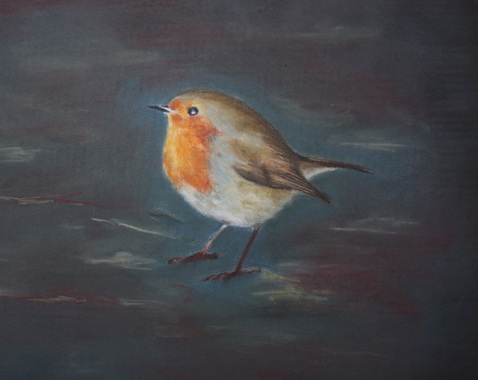 Red Breasted Robin Print, Red Robin Bird, Red Robin Art, Red Robin ...