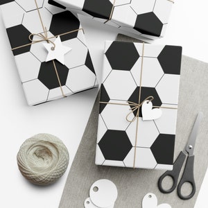Soccer Player Gift Wrap Personalized With Name Soccer Ball Pattern Gift ...