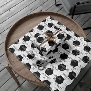Soccer Player Gift Wrap Personalized With Name Soccer Ball Pattern Gift ...
