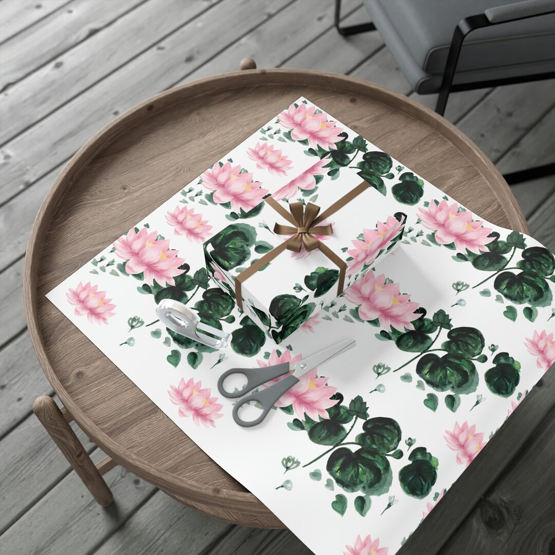 Spa Birthday Gift Wrap-lotus Plant Paper Wrap-lotus Flower Gift Wrap ...