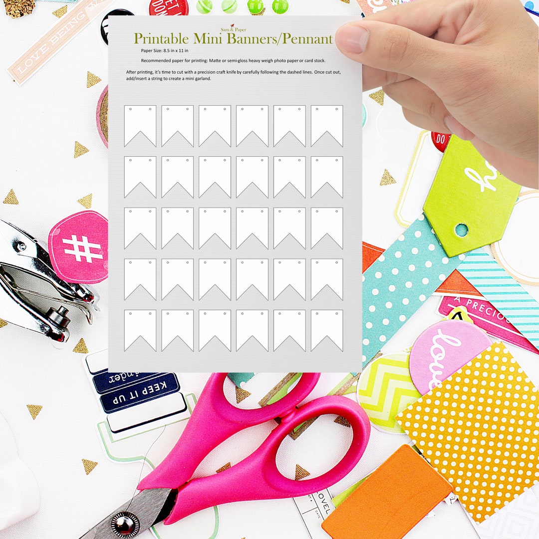 PDF File-printable Mini Banner Party- DIY Mini Pennant-printable Mini ...