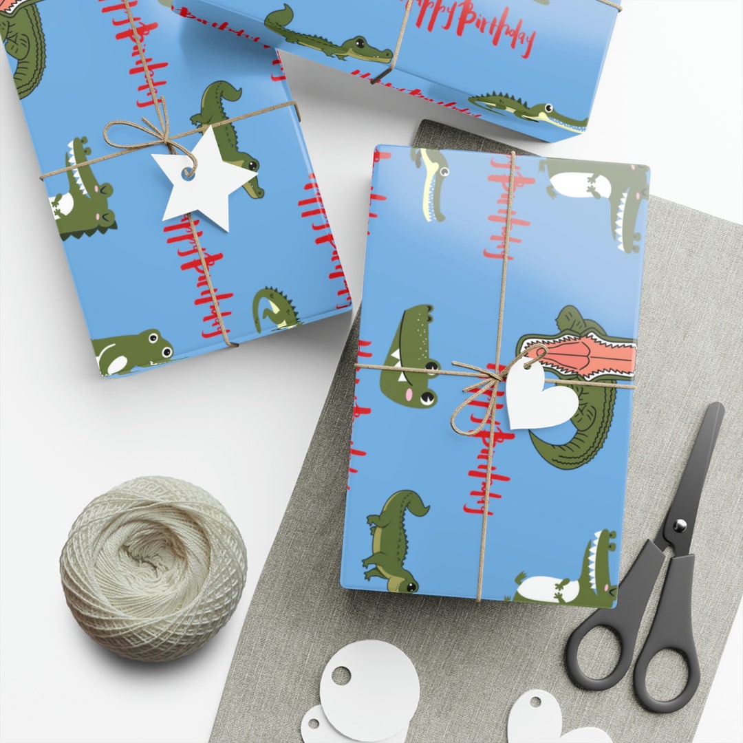 Crocodile Birthday Paper - Crocodile Gift Wrap Papers - Alligator ...