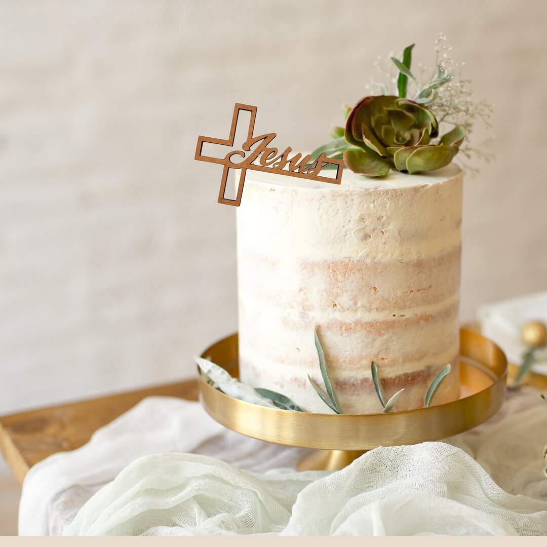 Easter Jesus Cake Charm Jesus Cross Cake Accessory Easter Event Plaque ...