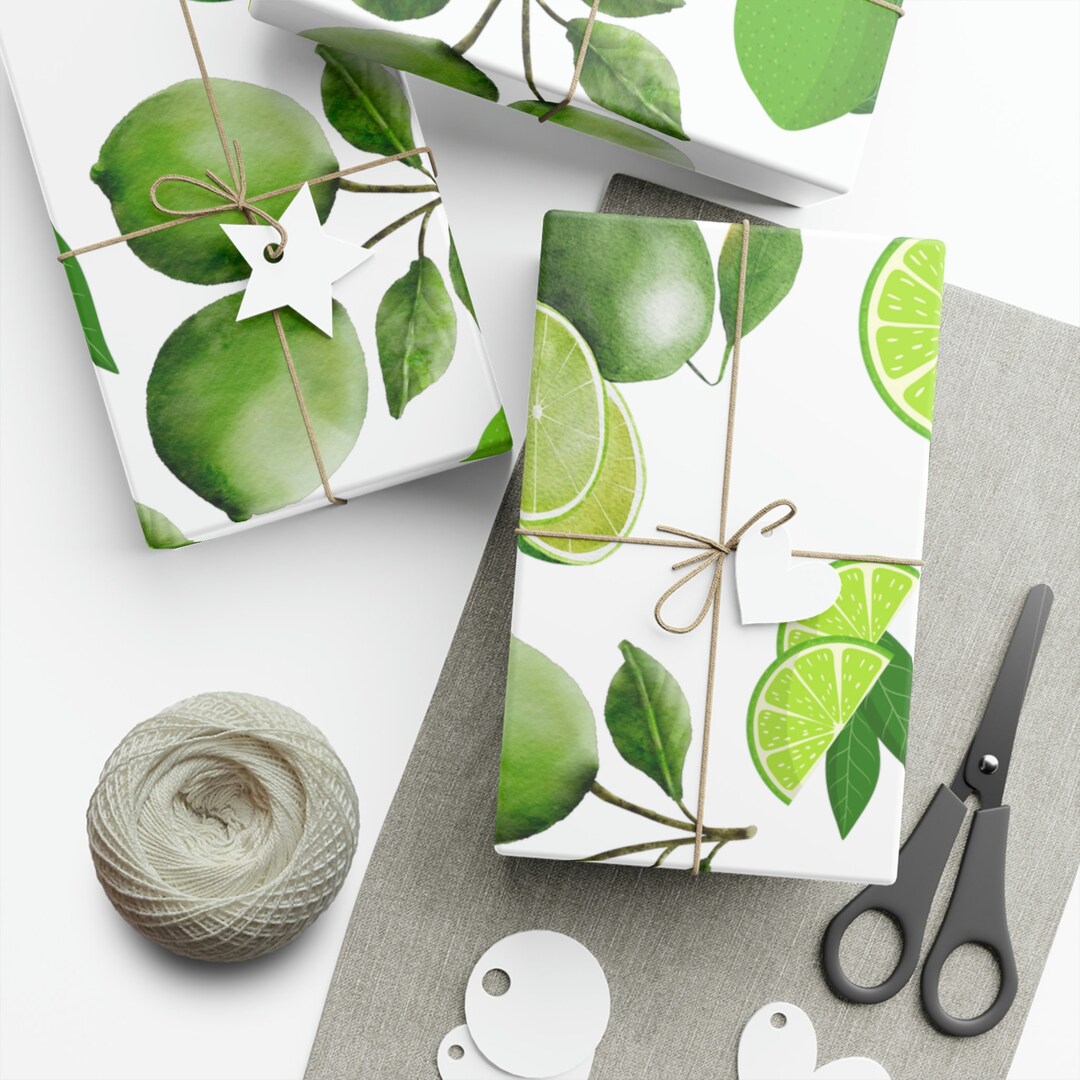 Limes Gift Wrap Papers - Green Lemons Gift Wrap - Lime Bunches - Lime ...