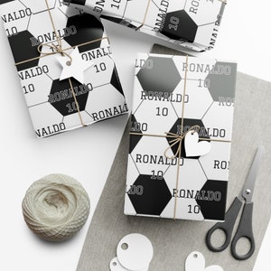 Soccer Player Gift Wrap Personalized With Name Soccer Ball Pattern Gift ...
