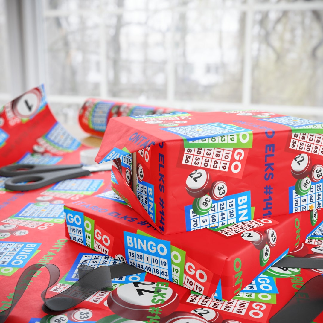 Bingo Wrapping Paper Personalized Name Bingo Game Gift Wrap Beano Paper ...