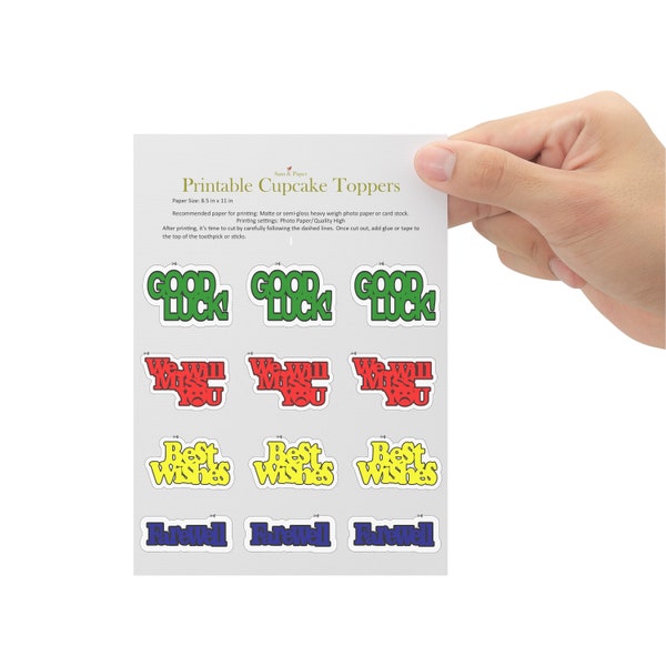 Printable Cupcake Toppers Goodbye - Etsy